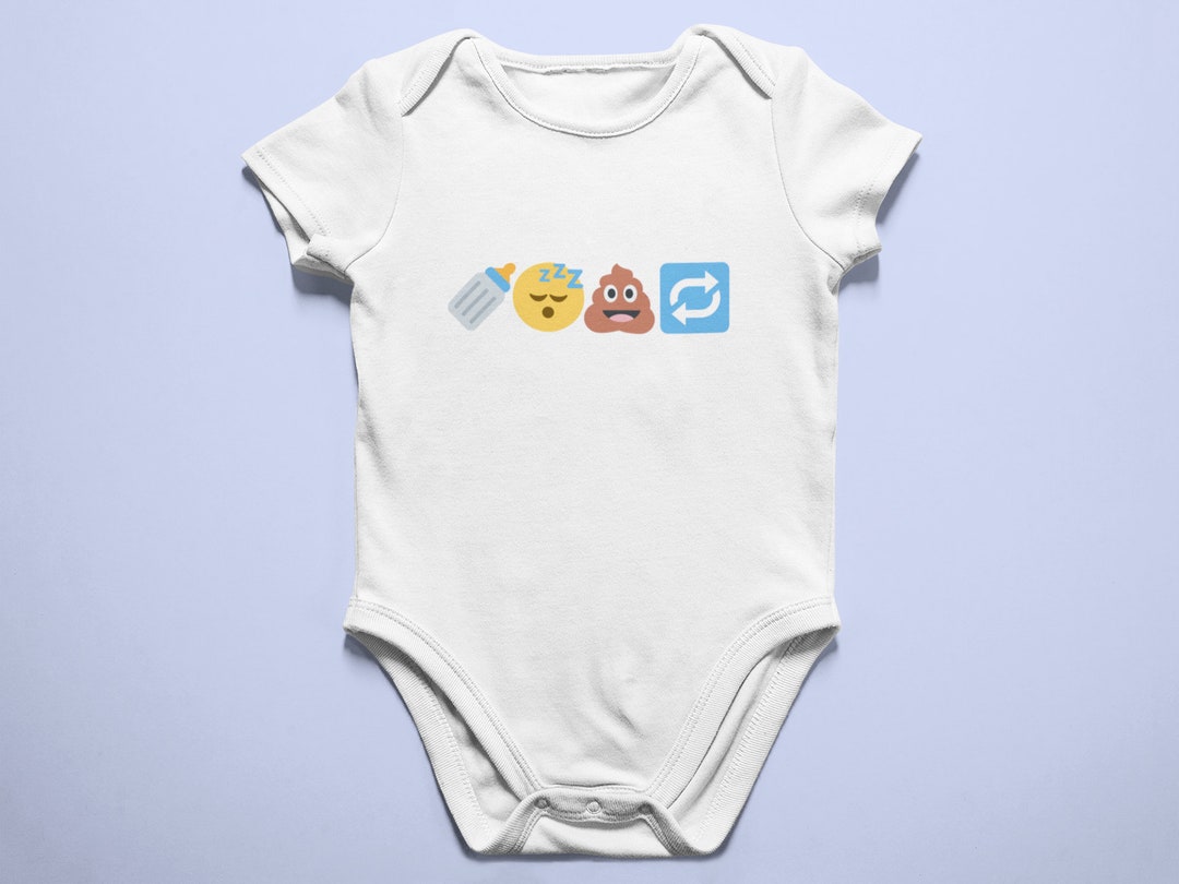 Eat Sleep Poop Repeat Emoji Baby Onesie: Soft Cotton Bodysuit - Etsy