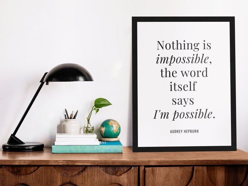 Nothing is Impossible Print | Motivational Posters | Empowerment Quote ...