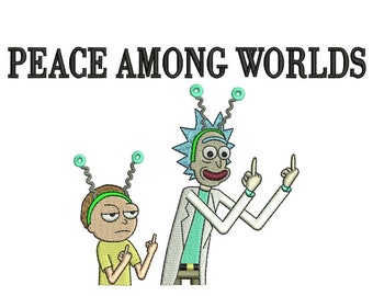 Home & Living Rick Sanchez- Peace among worlds -Machine Embroidery ...