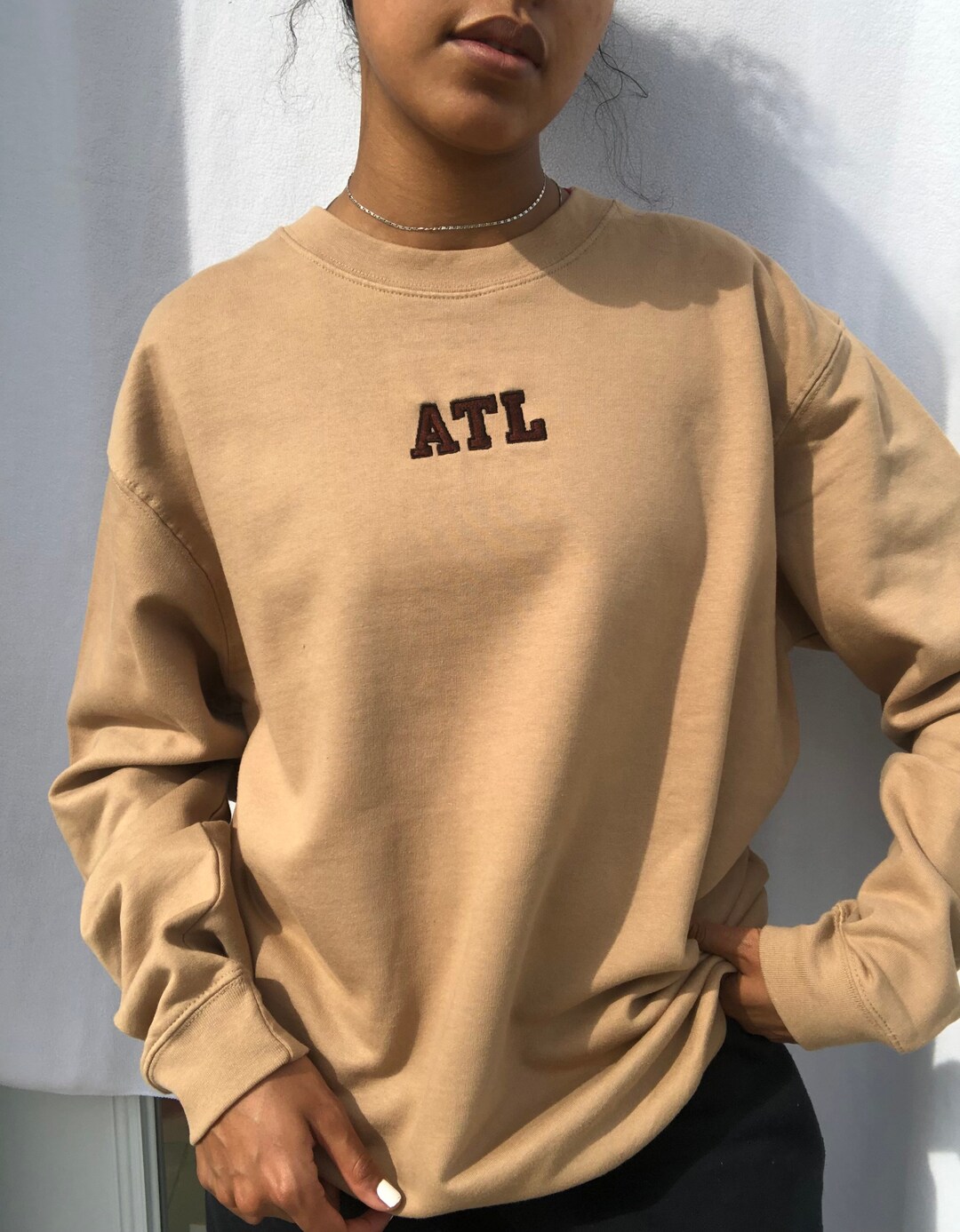 Atlanta Sweatshirt, Brown and Black ATL Sweatshirt, Embroidered, Unisex ...