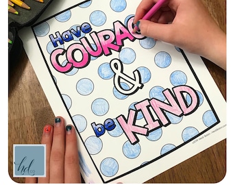 Courage Coloring Page - Etsy