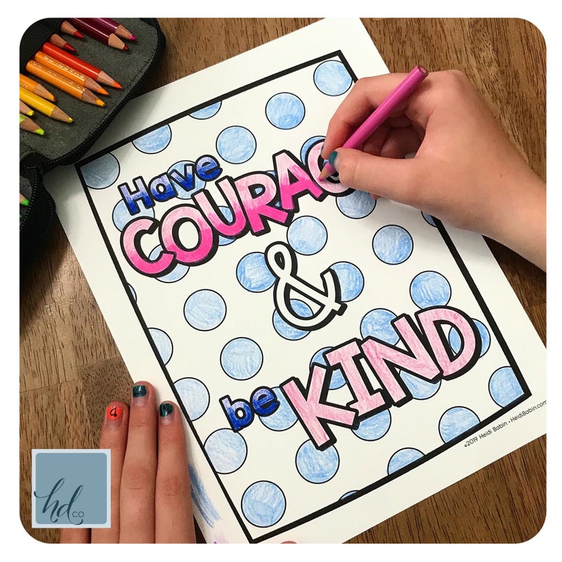 Courage Coloring Page - Etsy