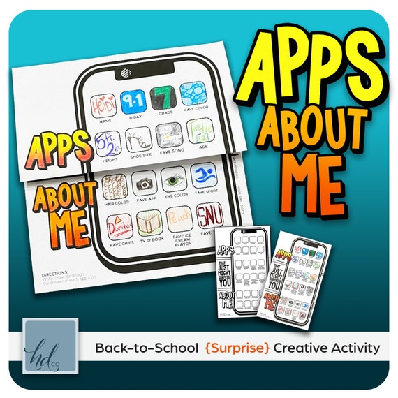 All About Me Back to School Activity Surprise Apps Apps - Etsy
