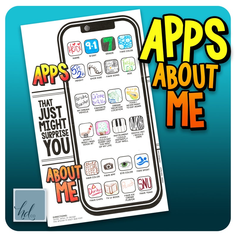All About Me Back to School Activity, Surprise Apps, Apps About Me ...