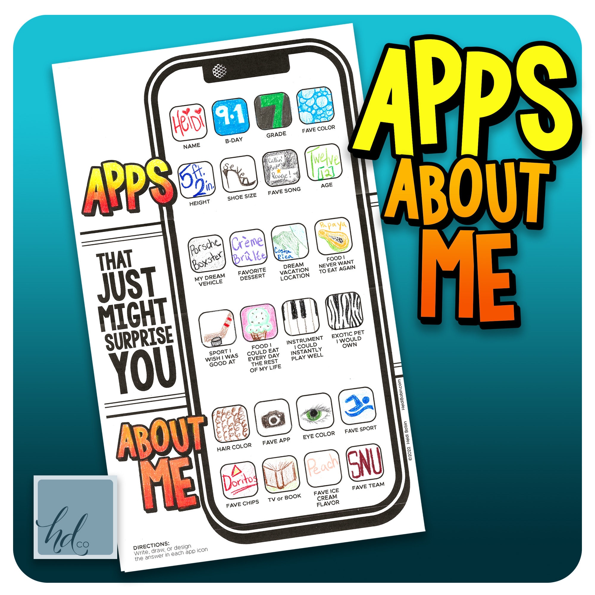 All About Me Back to School Activity, Surprise Apps, Apps About Me ...