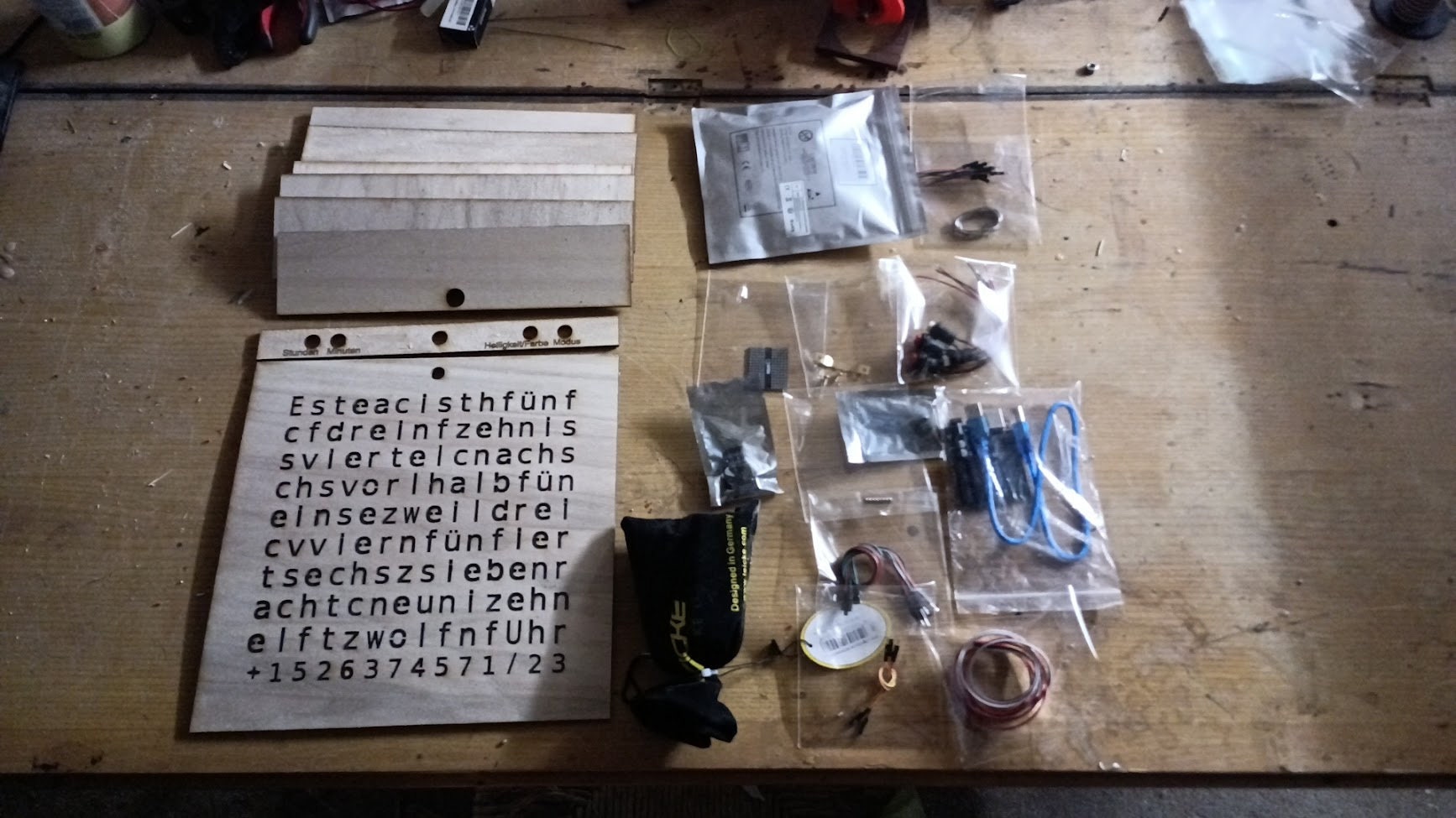 BUILD KIT - Wall or Table Words Clock, With Leds. Wood. Create Your Own ...