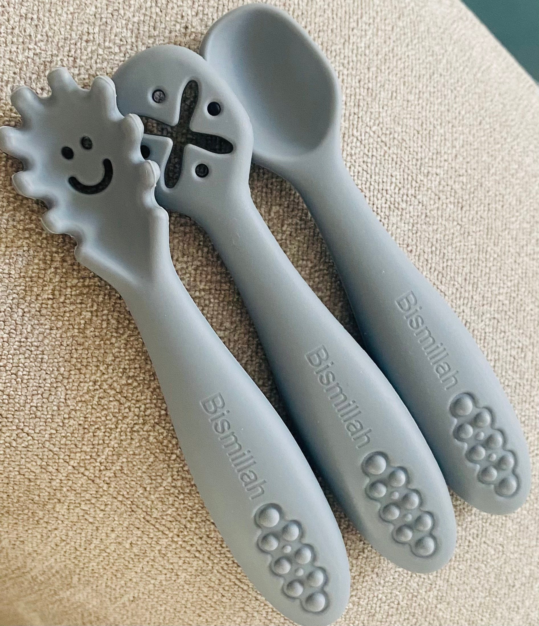 Bismillah Embossed Muslim Baby Cutlery Islamic Cutlery Set - Etsy