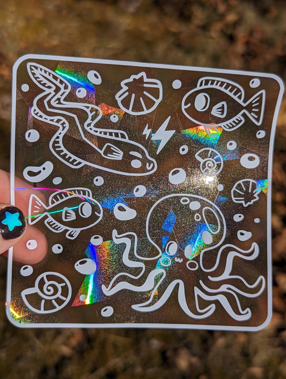 4 Sea Creature Suncatcher Decals Ocean Rainbow Making - Etsy