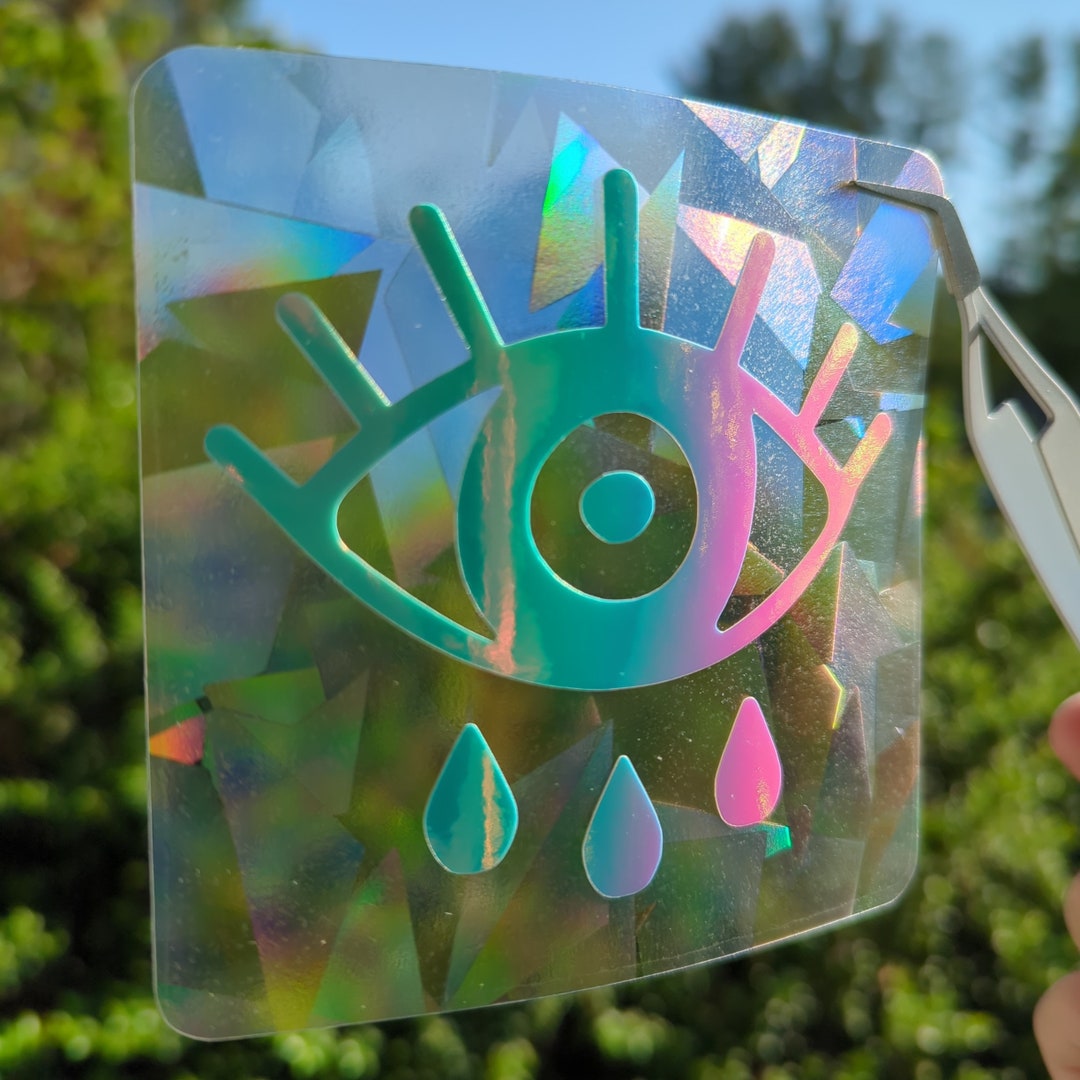 AWARE 4 Square Suncatcher Decal Crying Eye, Rainbow Making Window ...