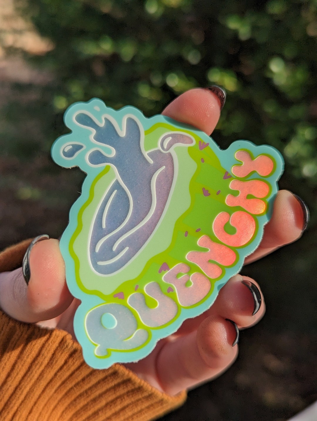 QUENCHY Cactus Juice 3 Vinyl Sticker, Psychedelic Rainbow Holographic ...