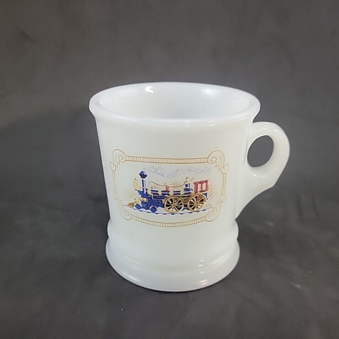 Avon Vintage Steam Train Engine Cup/mug Milk Glass Shaving Locomotive ...
