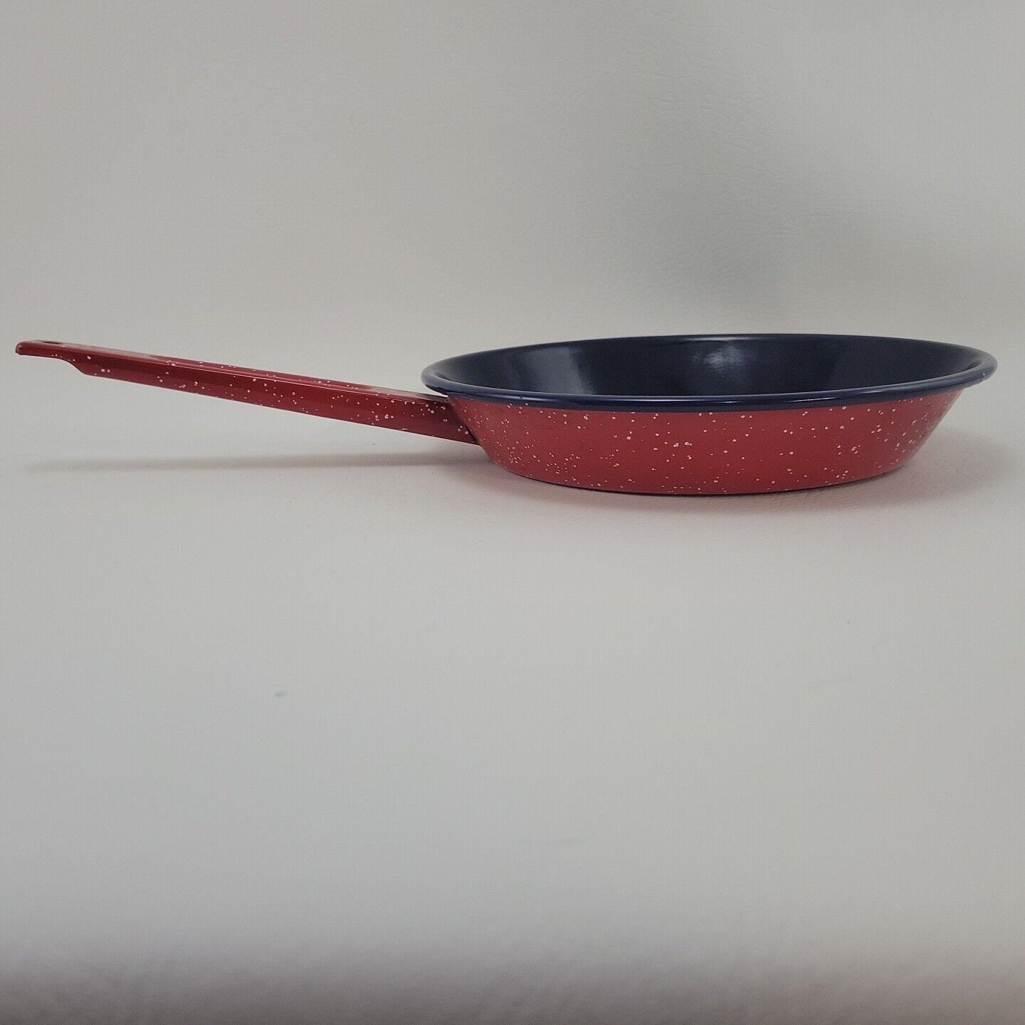 Red White and Blue Speckled Graniteware Enamelware Skillet 10 Inches ...