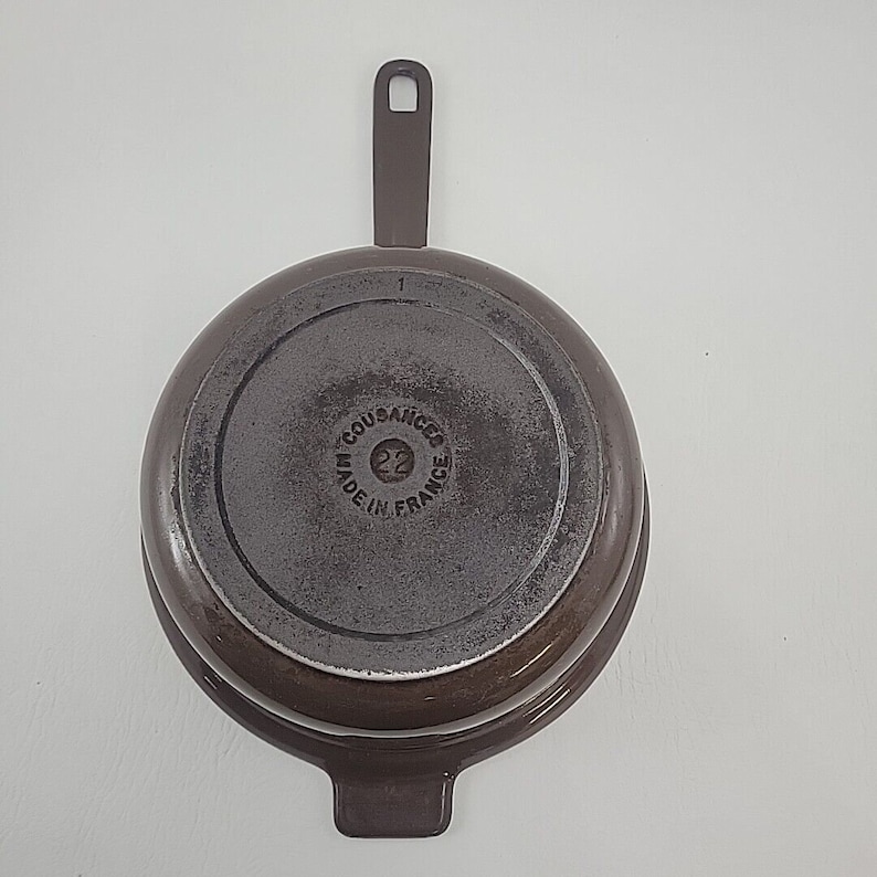 Vintage Cousances Enameled Cast Iron Sauce Pan #22 Brown - Etsy