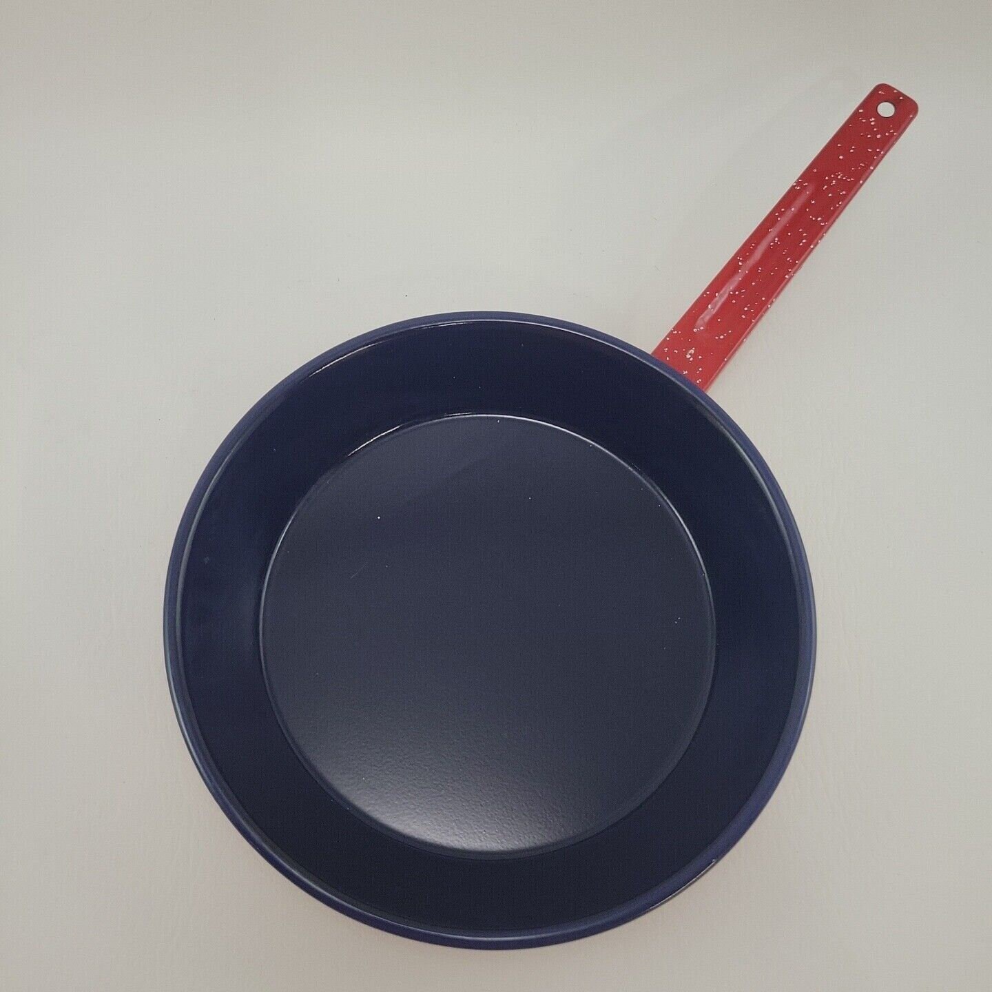 Red White and Blue Speckled Graniteware Enamelware Skillet 10 Inches ...