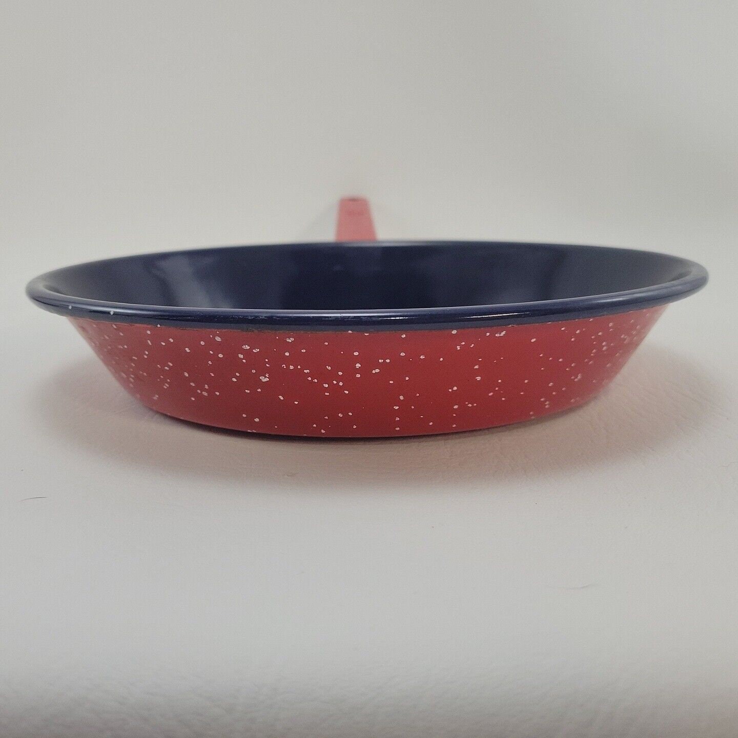 Red White and Blue Speckled Graniteware Enamelware Skillet 10 Inches ...
