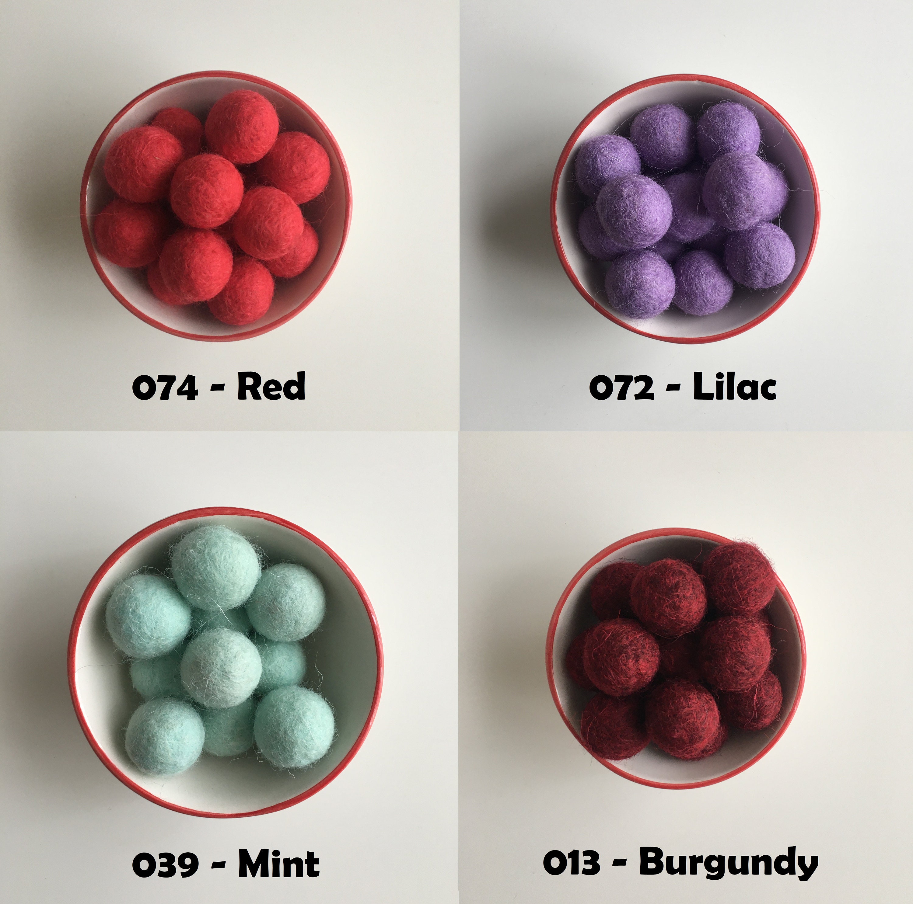 2,5 Cm Wool Felt Balls, Choose Your Color Felt Ball DIY, Wool Balls, 25 ...