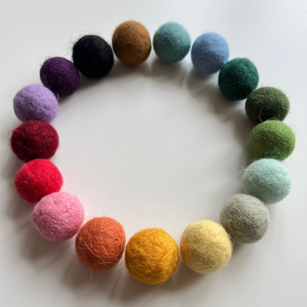 2,5 Cm Wool Felt Balls, Choose Your Color Felt Ball DIY, Wool Balls, 25 ...