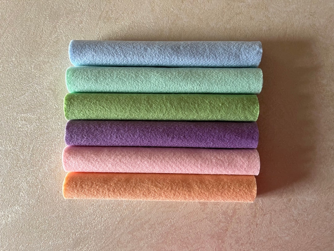 6 Sheets Wool Blend Felt 9 X 12", Craft Felt Sheets 20 X 30 Cm, Set of ...