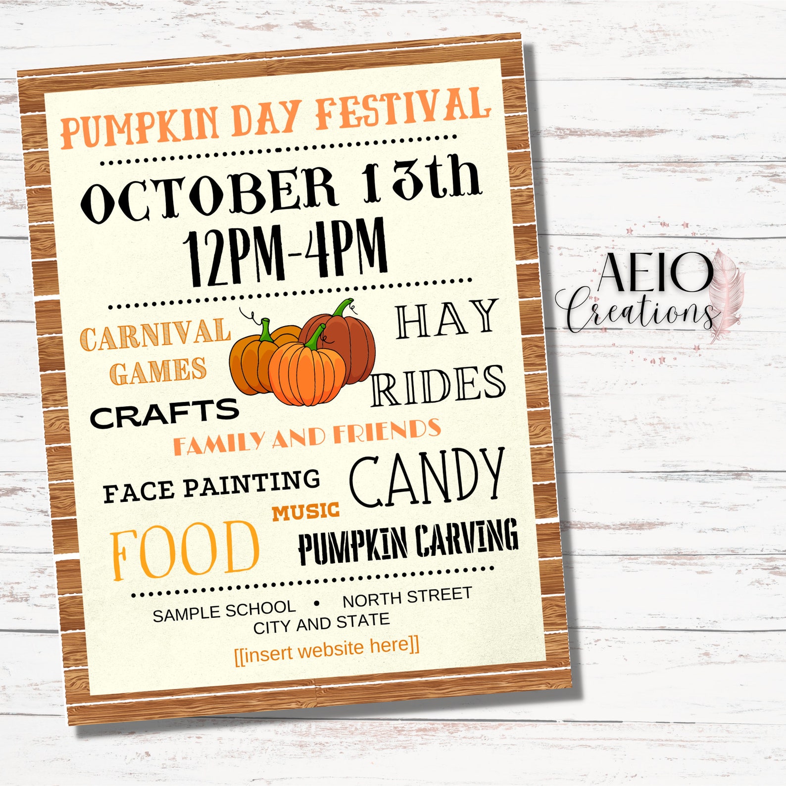 Fall Festival Editable Template/flyer - Etsy