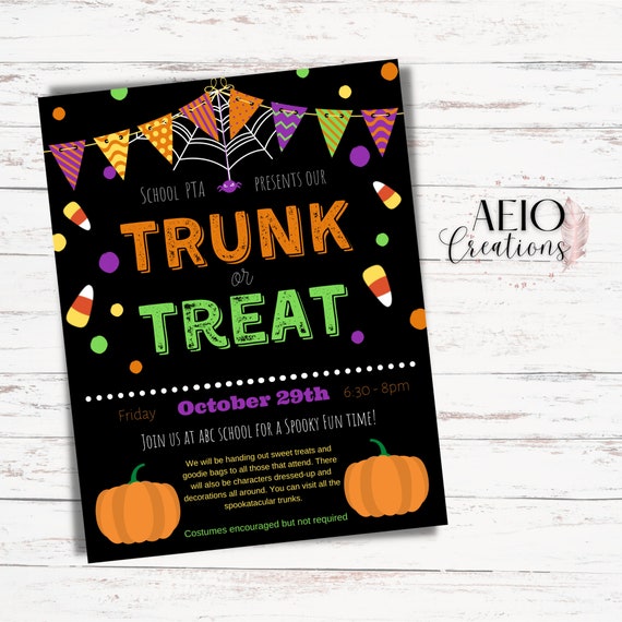 Editable & Printable Trunk or Treat Flyer. Perfect for Your - Etsy