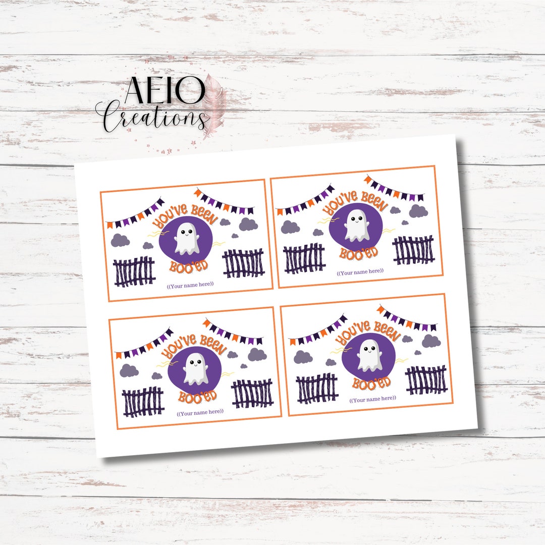 Boo Gram 4 Sheet Editable Template - Etsy