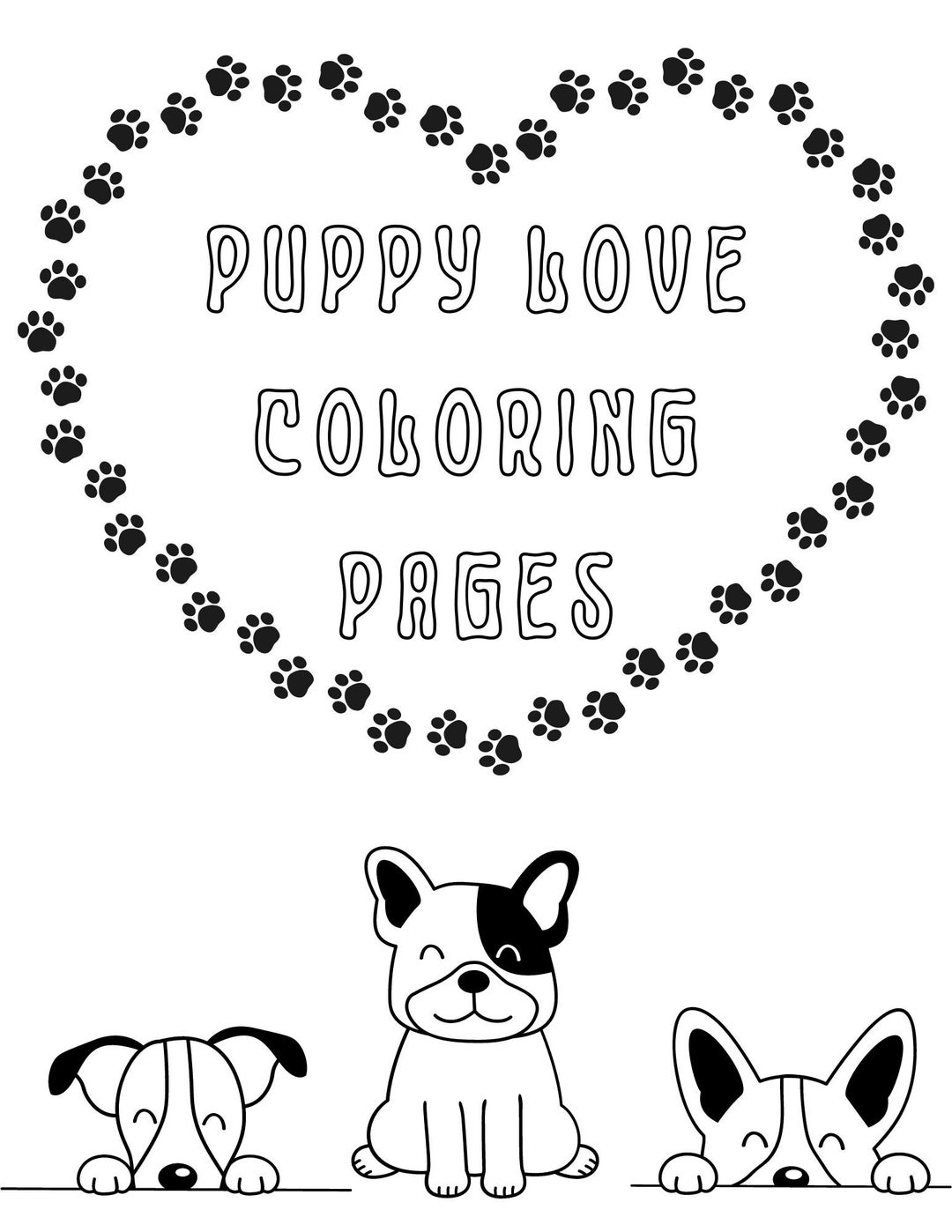 Puppy Love Coloring Pages - 30 Pages - Etsy