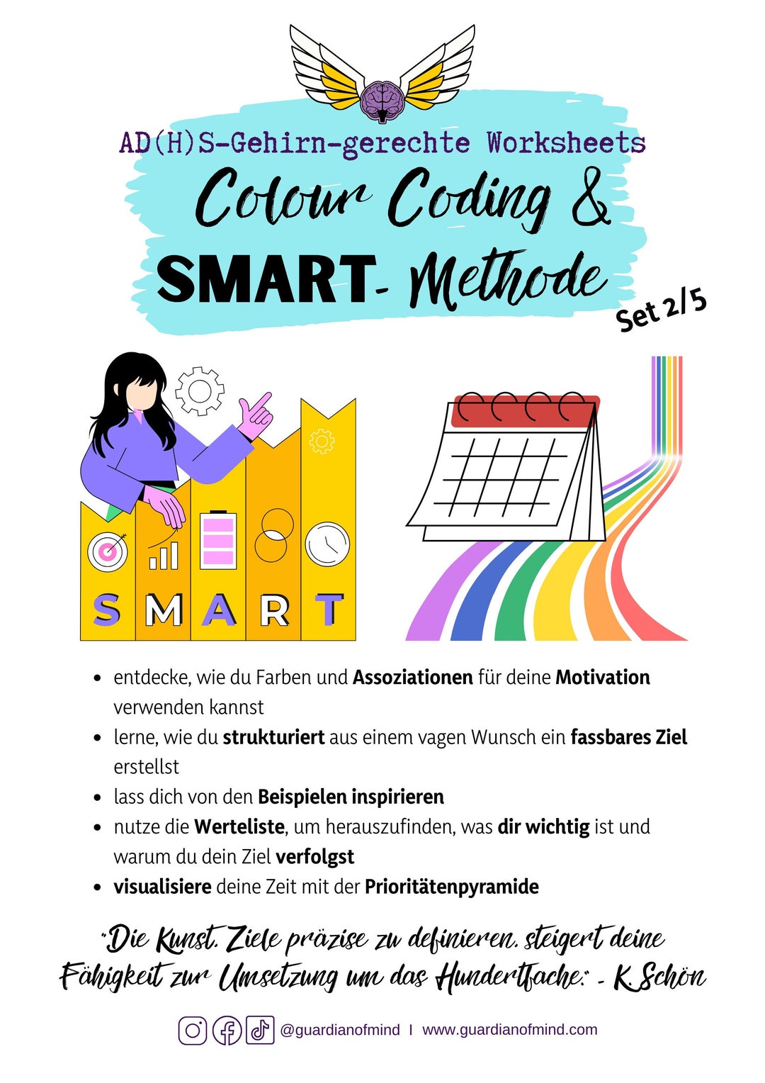 Anti Procrastination Smart And Color Coding Worksheet Set Etsy
