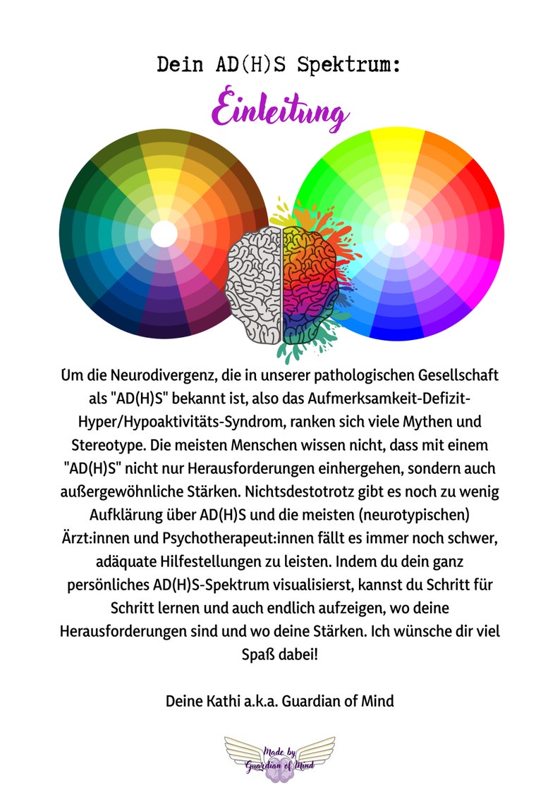 AD(H)S Spektrum Workbook Download Visualisierung Herausforderungen ...