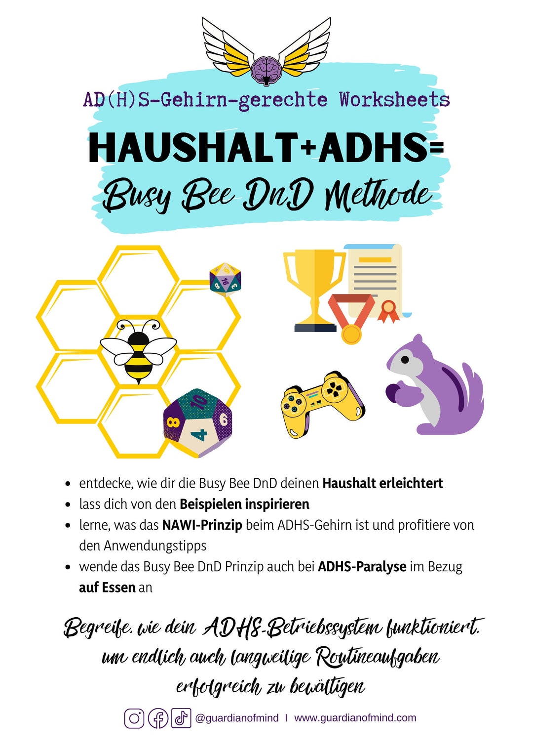 Household Busy Bee Dnd Method ADHD Brain-friendly ADHD Paralysis ...