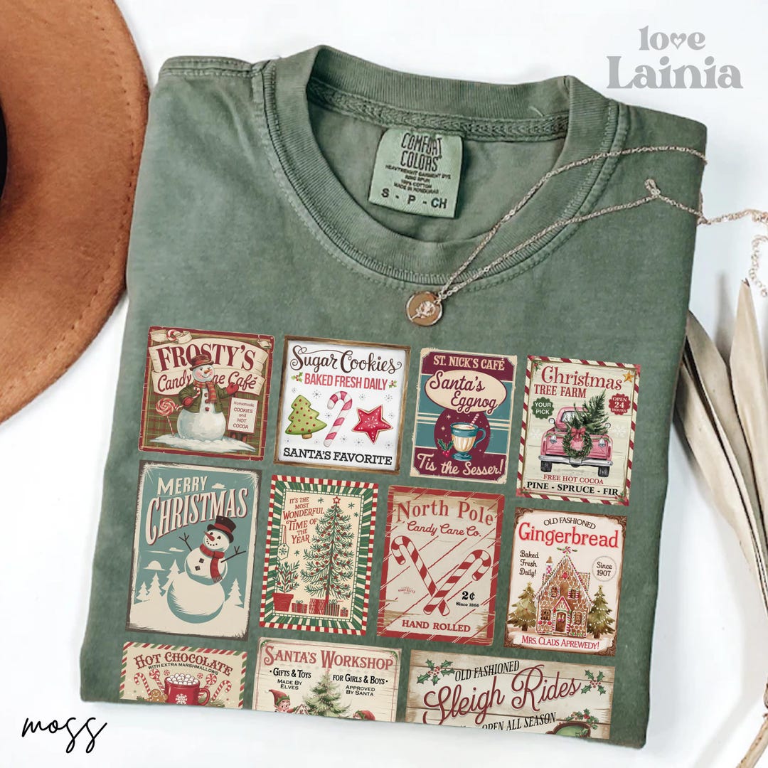 Comfort Colors® Vintage Christmas Shirt Womens Christmas Vibes Shirt ...