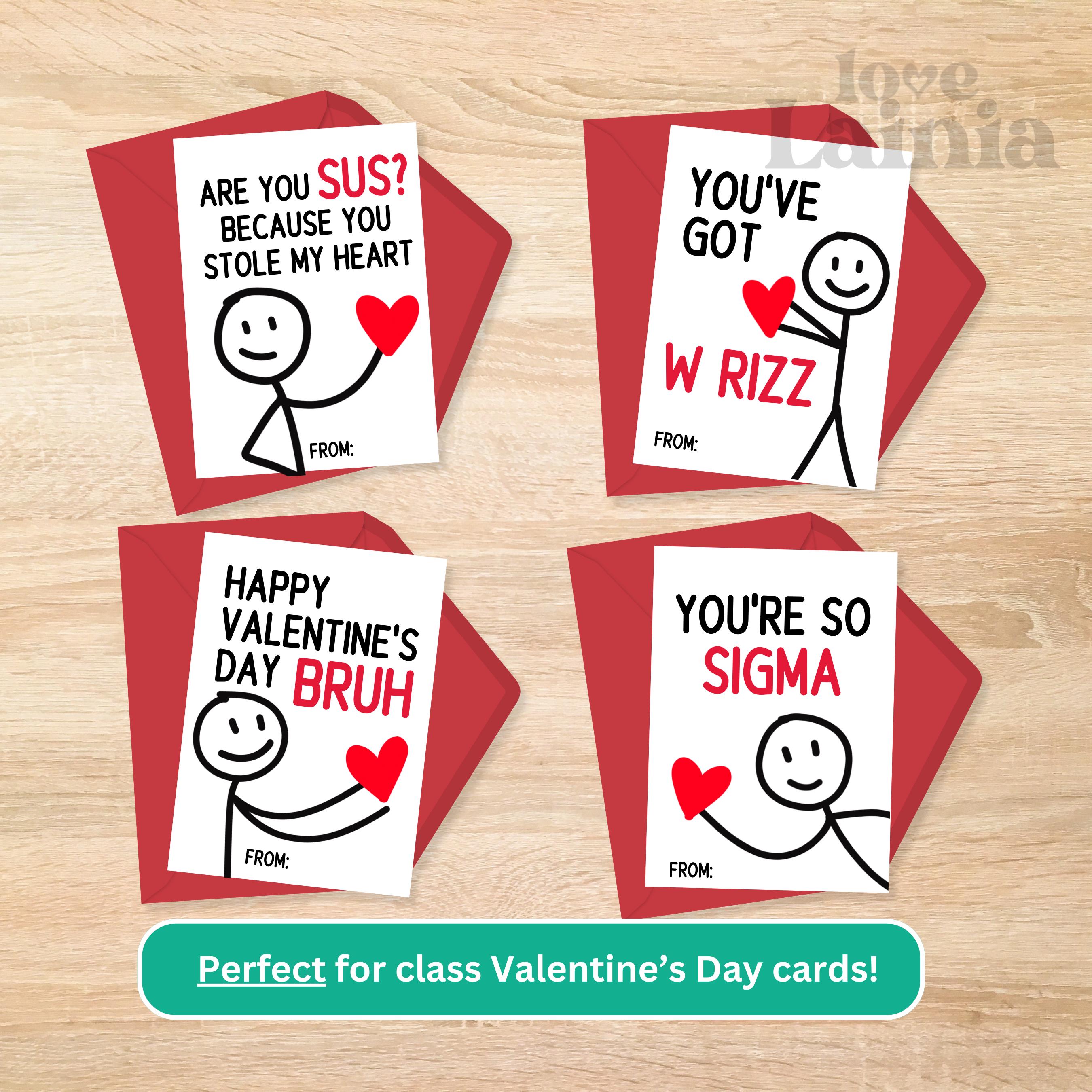 67 Valentines Day Cards for Kids Slang Valentines Day 6 7 Cards Funny ...
