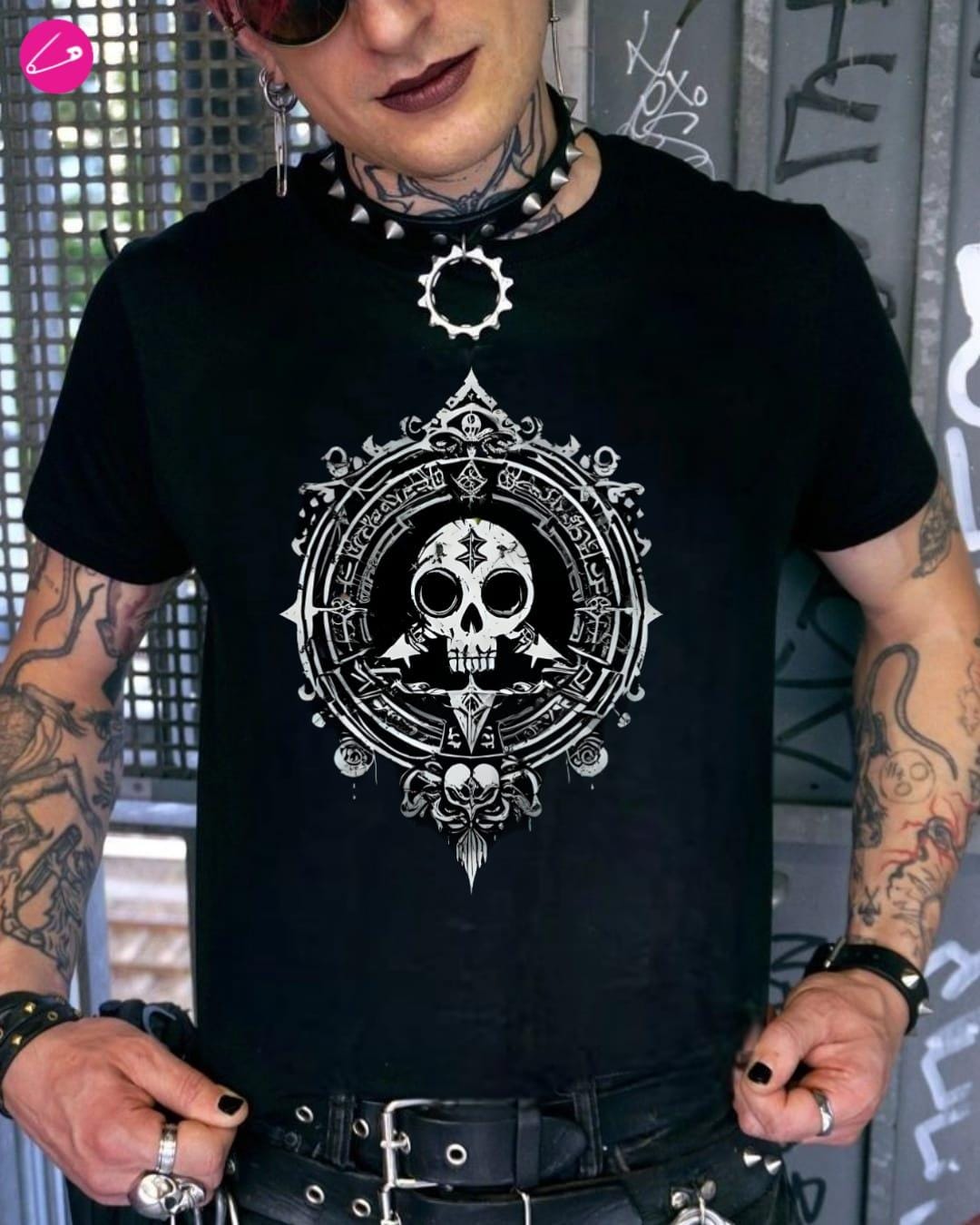 Unholy Runes Horror Occult Gothic Skull Emo Rock Alternative Unisex T ...