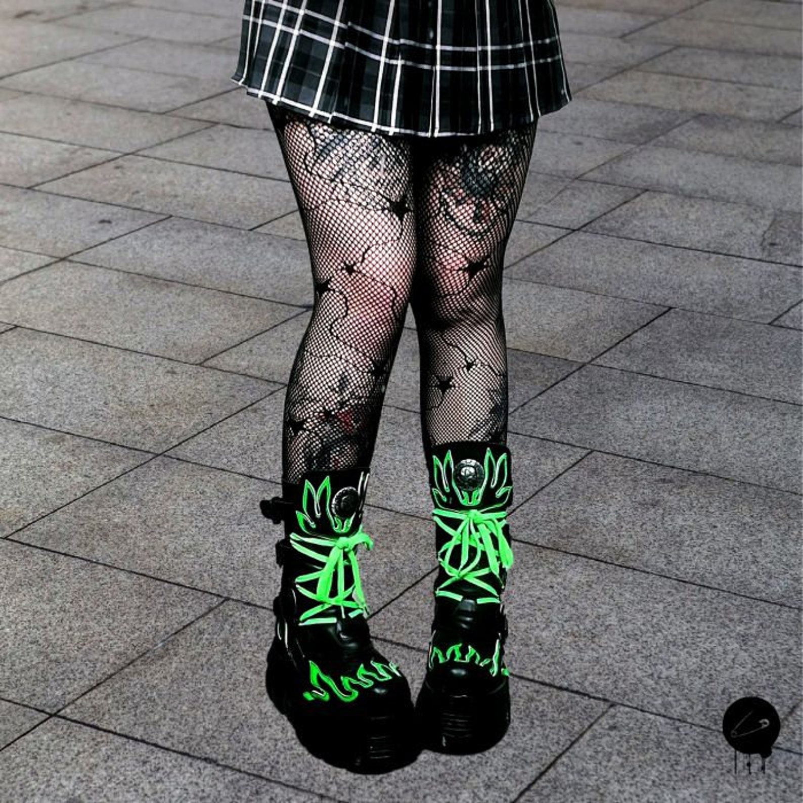 Star Mesh Skull Crossbones Fishnet Tights Hosiery Thigh High Stockings ...