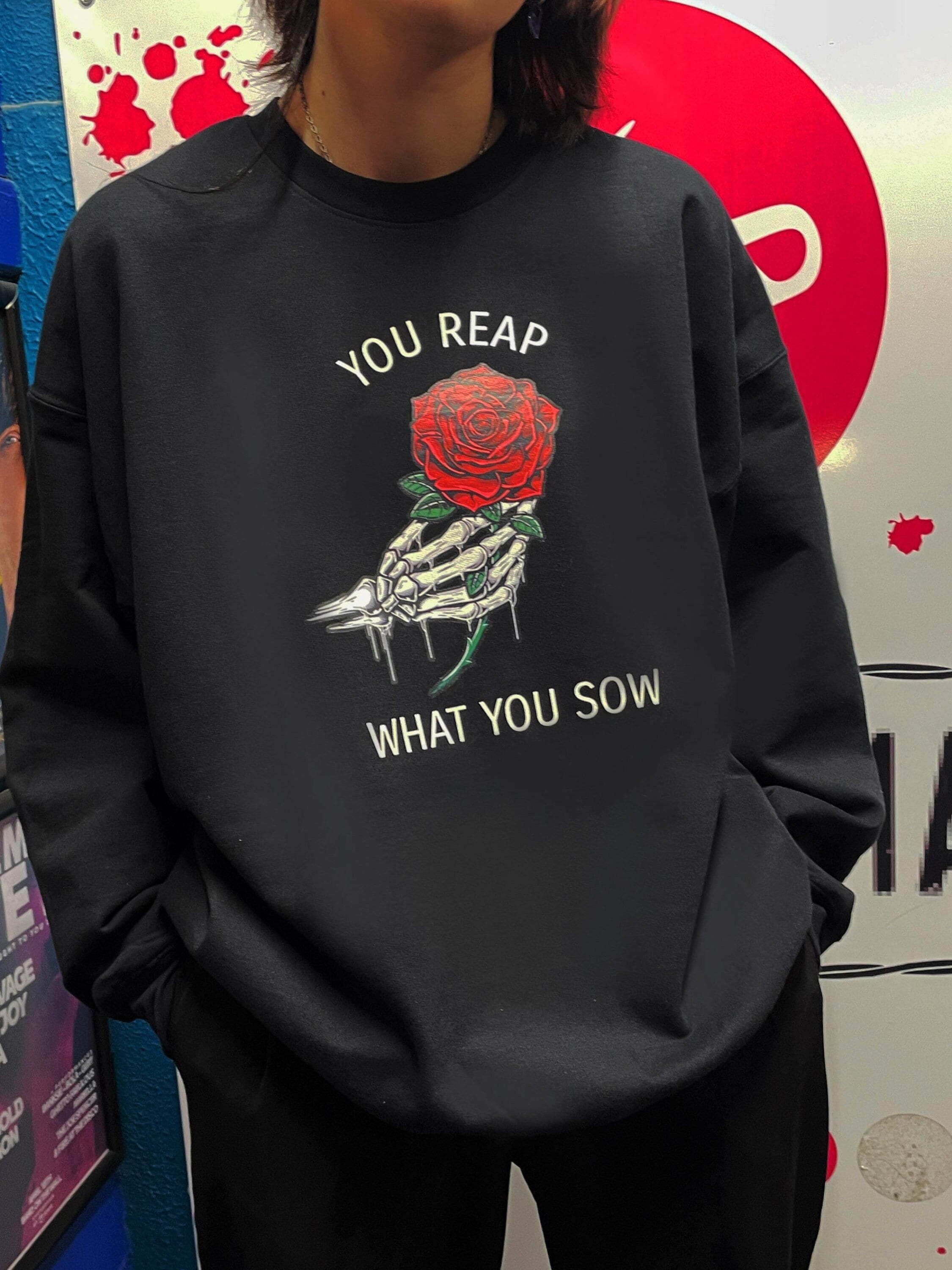 Reap What You Sow Grunge E Girl Rock Harajuku Black Cotton Emo Goth ...