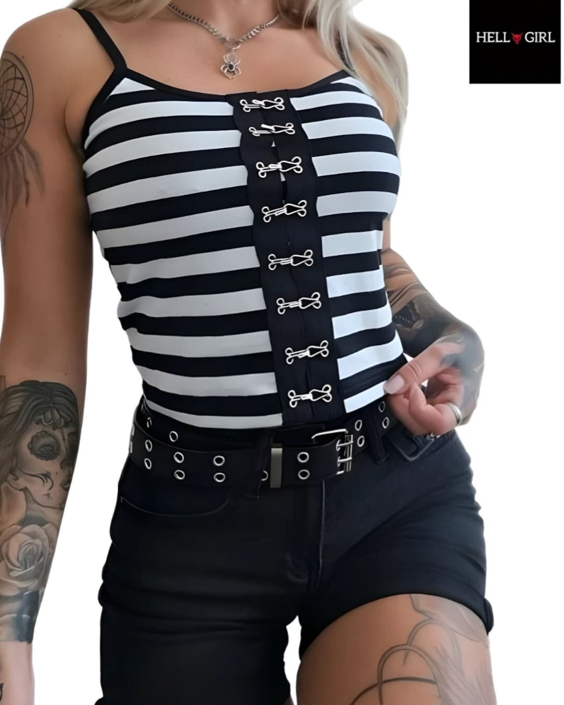 White Sequin Y2K Emo Harajuku Anime Cosplay Rock Punk Gothic Striped ...