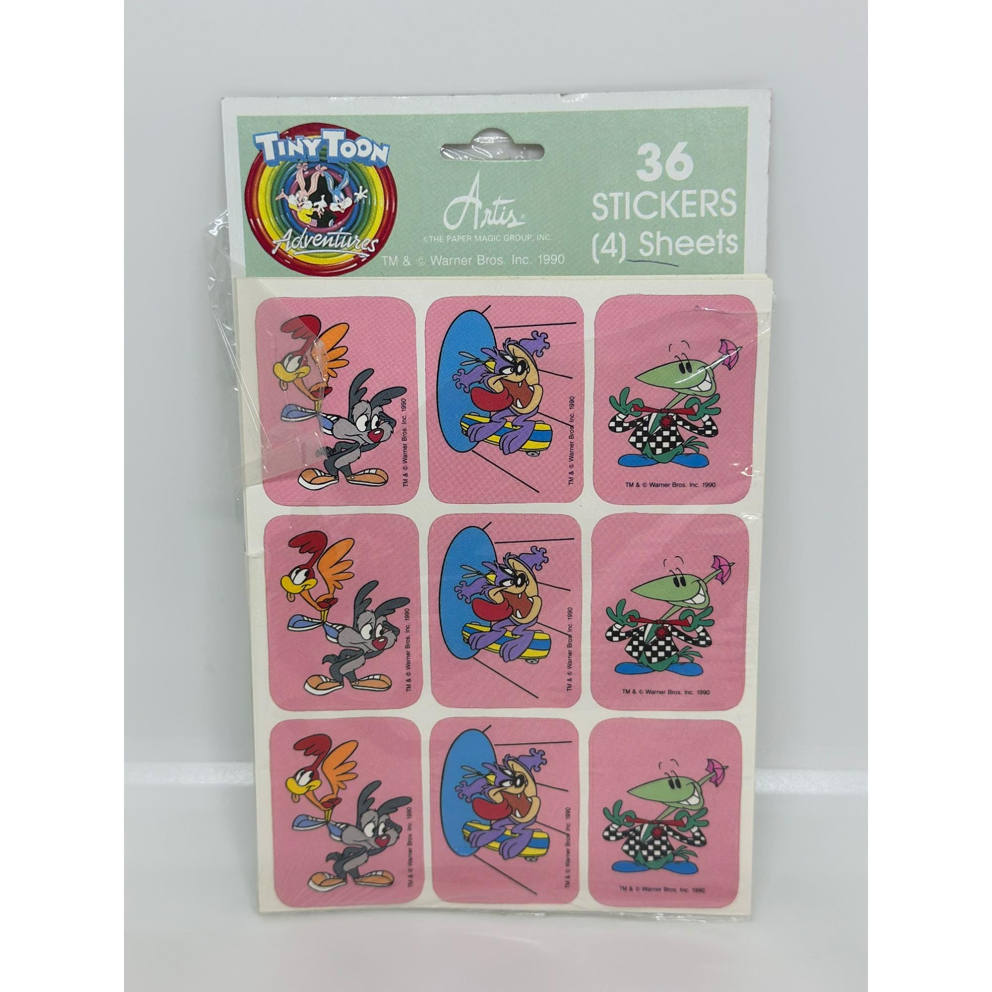 Vintage 1990 Tiny Toons Adventures Sticker Sheets Warner Bros. 31 ...