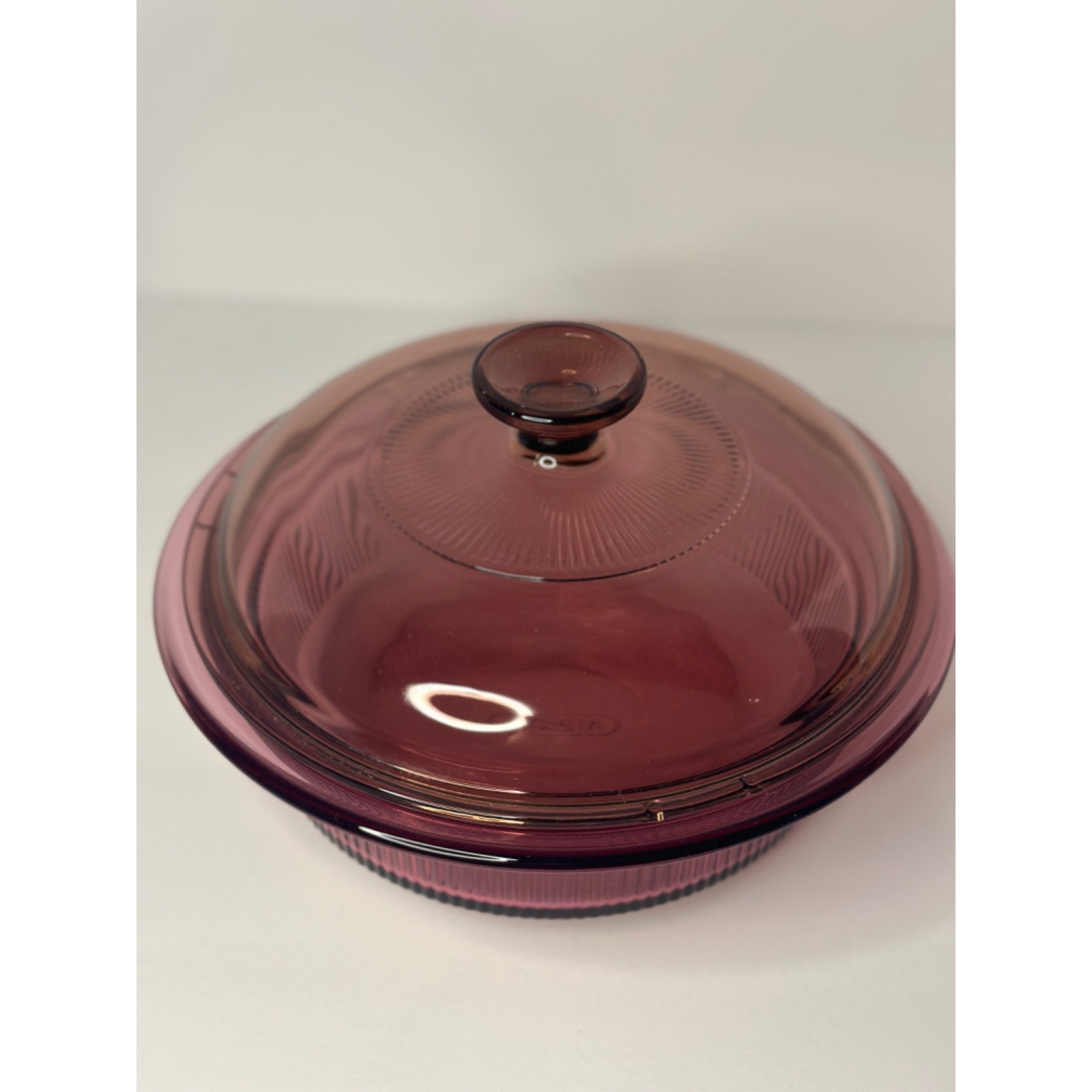 VTG Visions PYREX Purple Cranberry Glass Casserole Dish With Lid 1L V ...