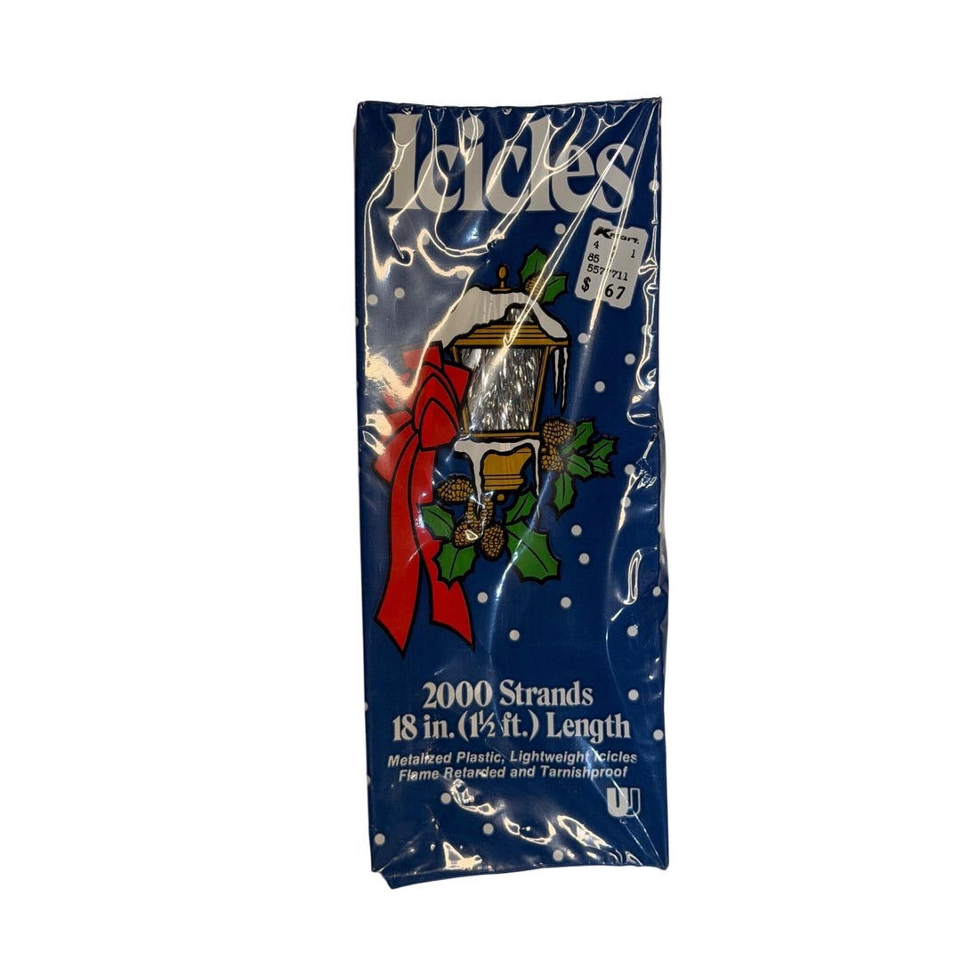 NIP Vintage Union Wadding Icicles 2000 Strands Silver Tinsel USA ...