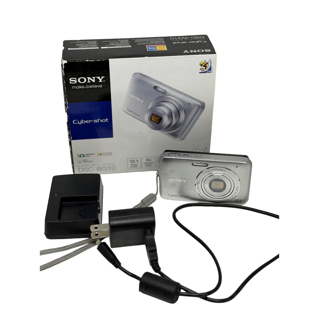 Sony Cyber-shot DSC-W310 12.1MP Compact Digital Camera Silver W/ Box ...