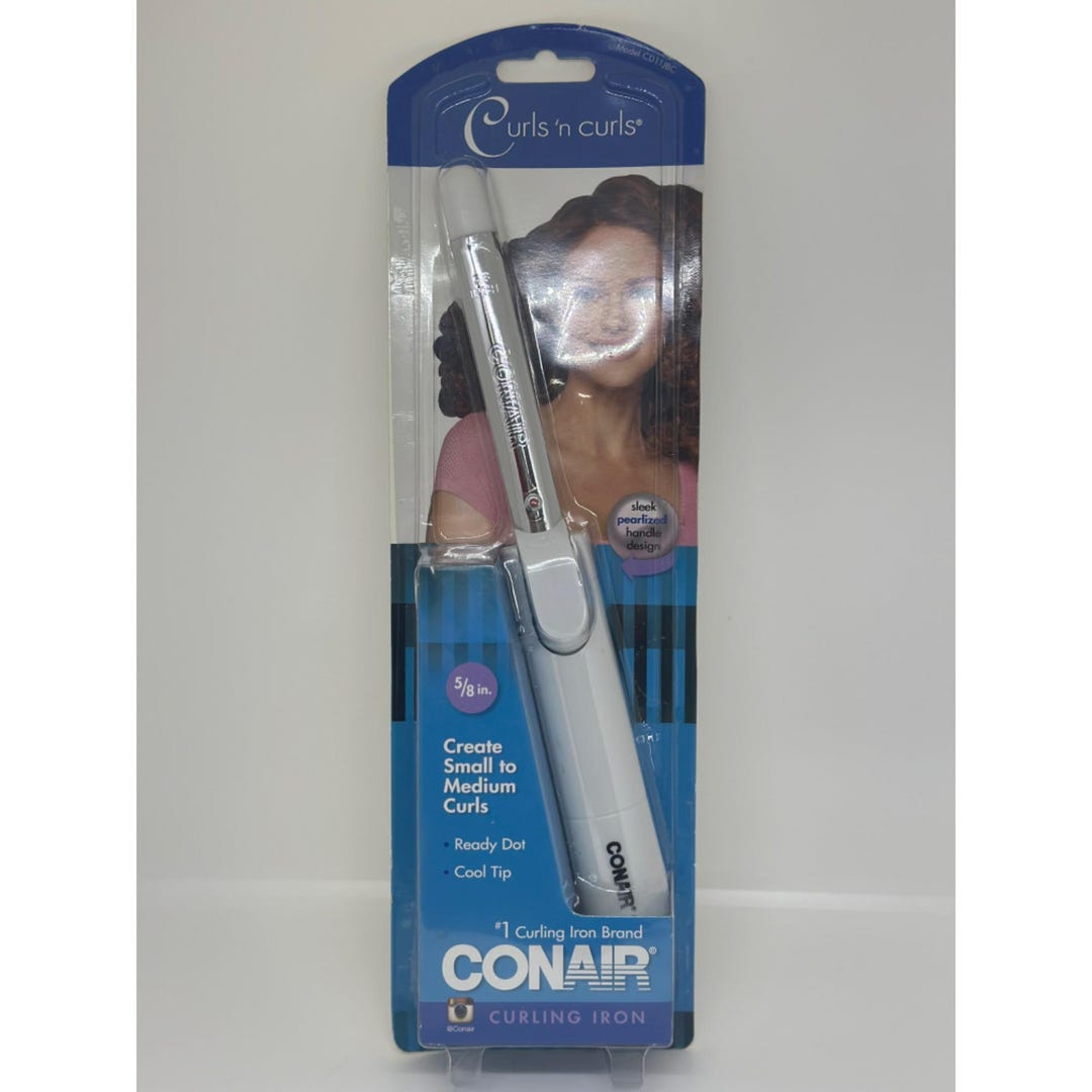 NIP Conair Curls N Curls 5/8" Curling Iron Sleek Pearlized Handle Cool ...