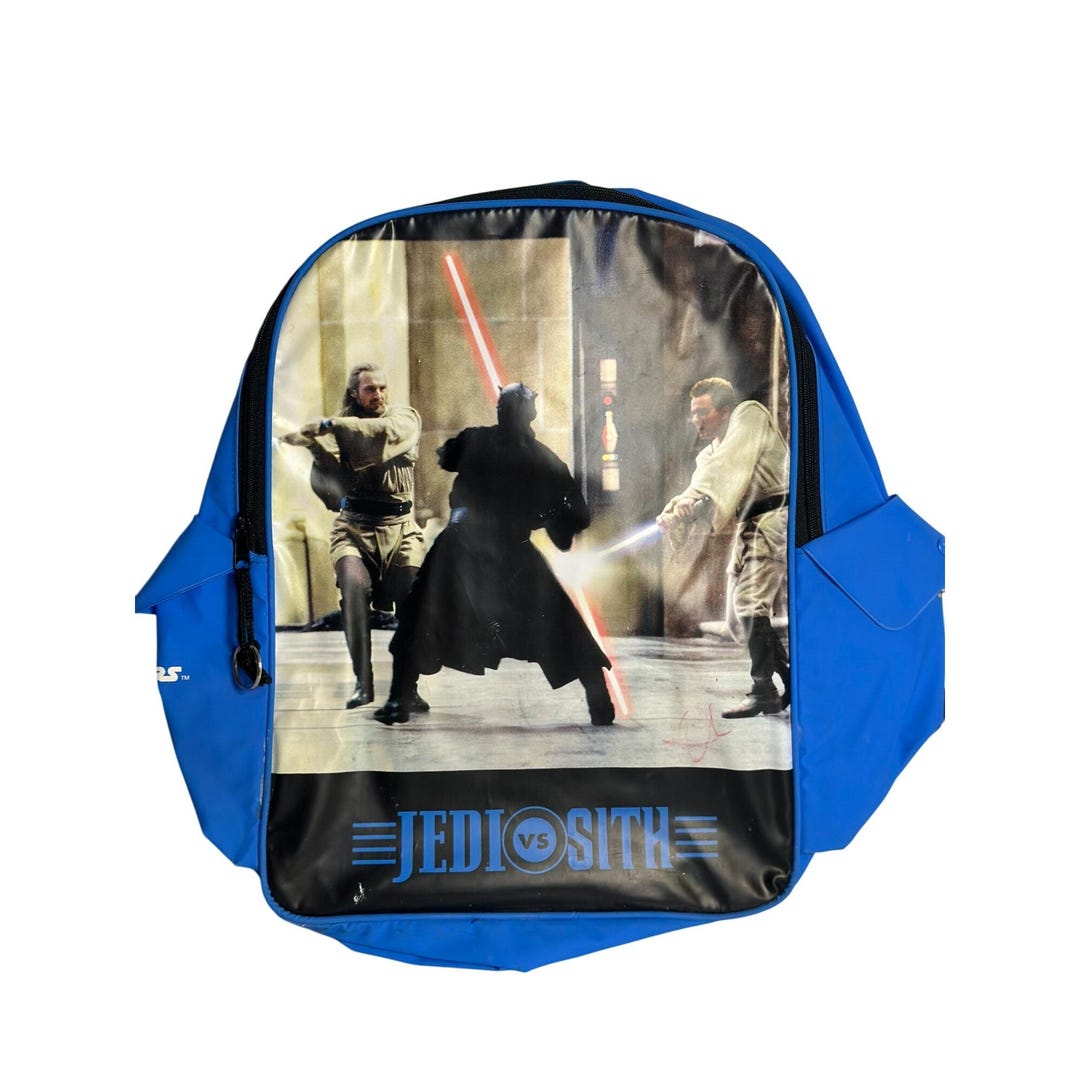 VTG 1999 Star Wars the Phantom Menace Backpack Jedi Vs Sith Obi-wan ...