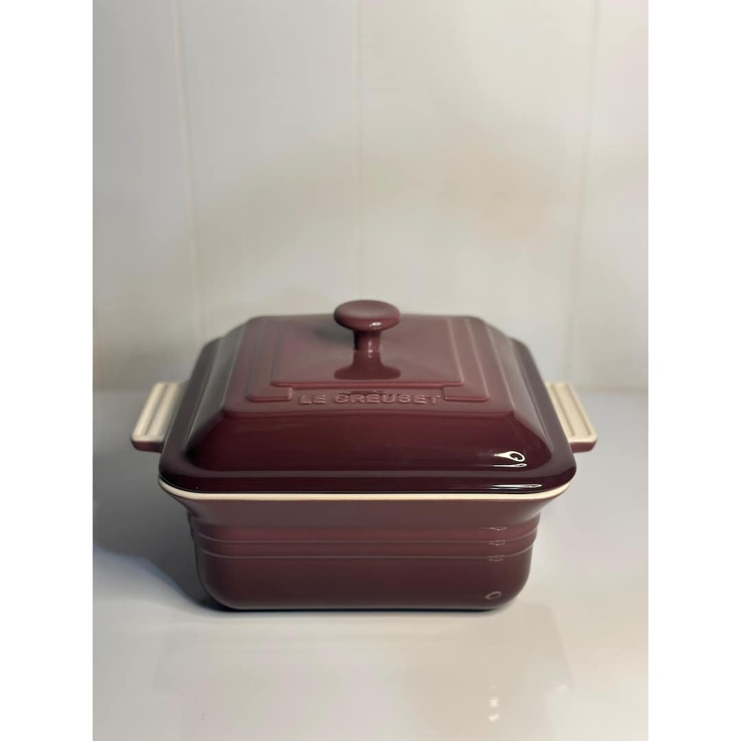NWT Le Creuset Fig Square Covered 3 Quart Baker Casserole W/ Lid ...