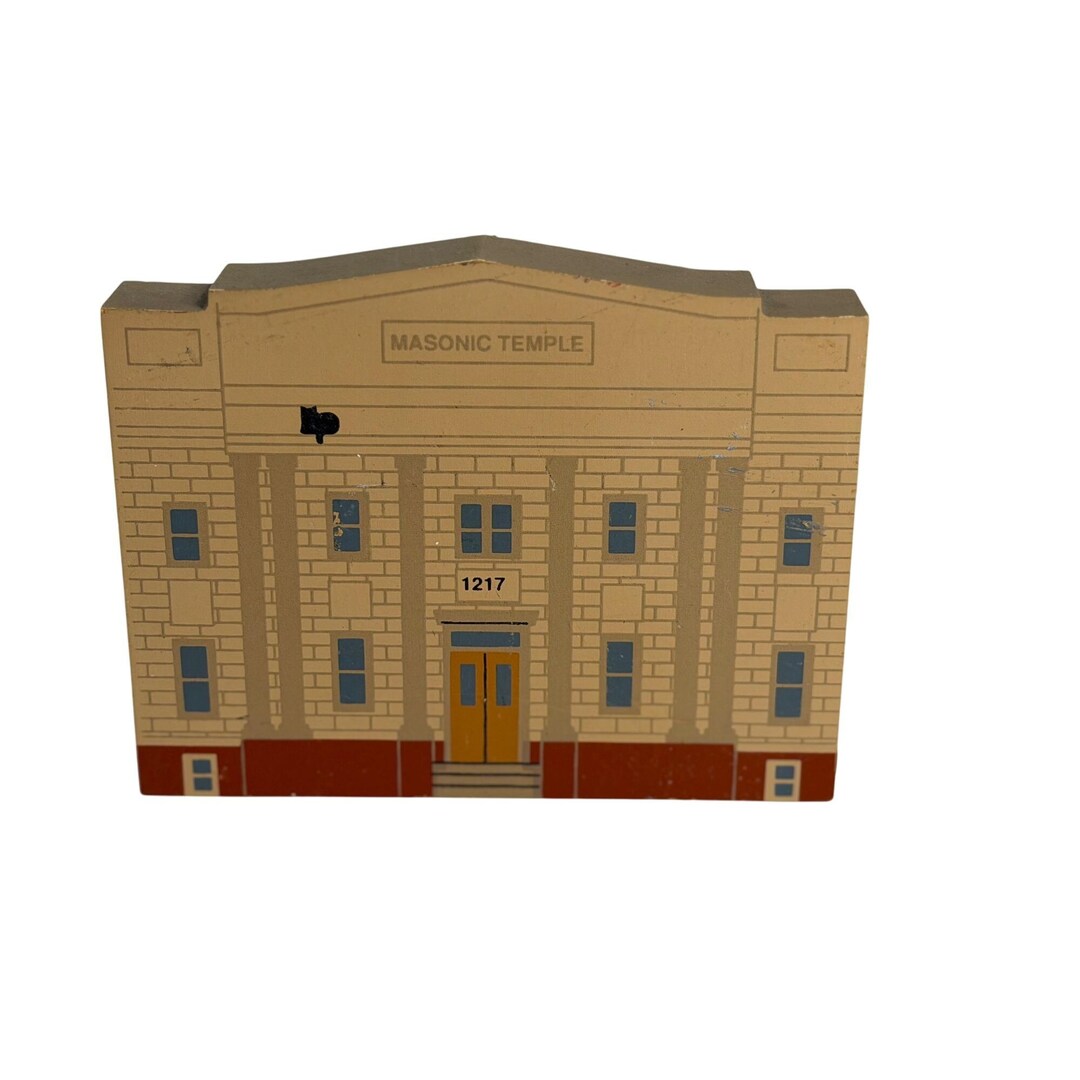 VTG 1994 Cat’s Meow Village Masonic Temple Wood Series XII 1209 Retired ...