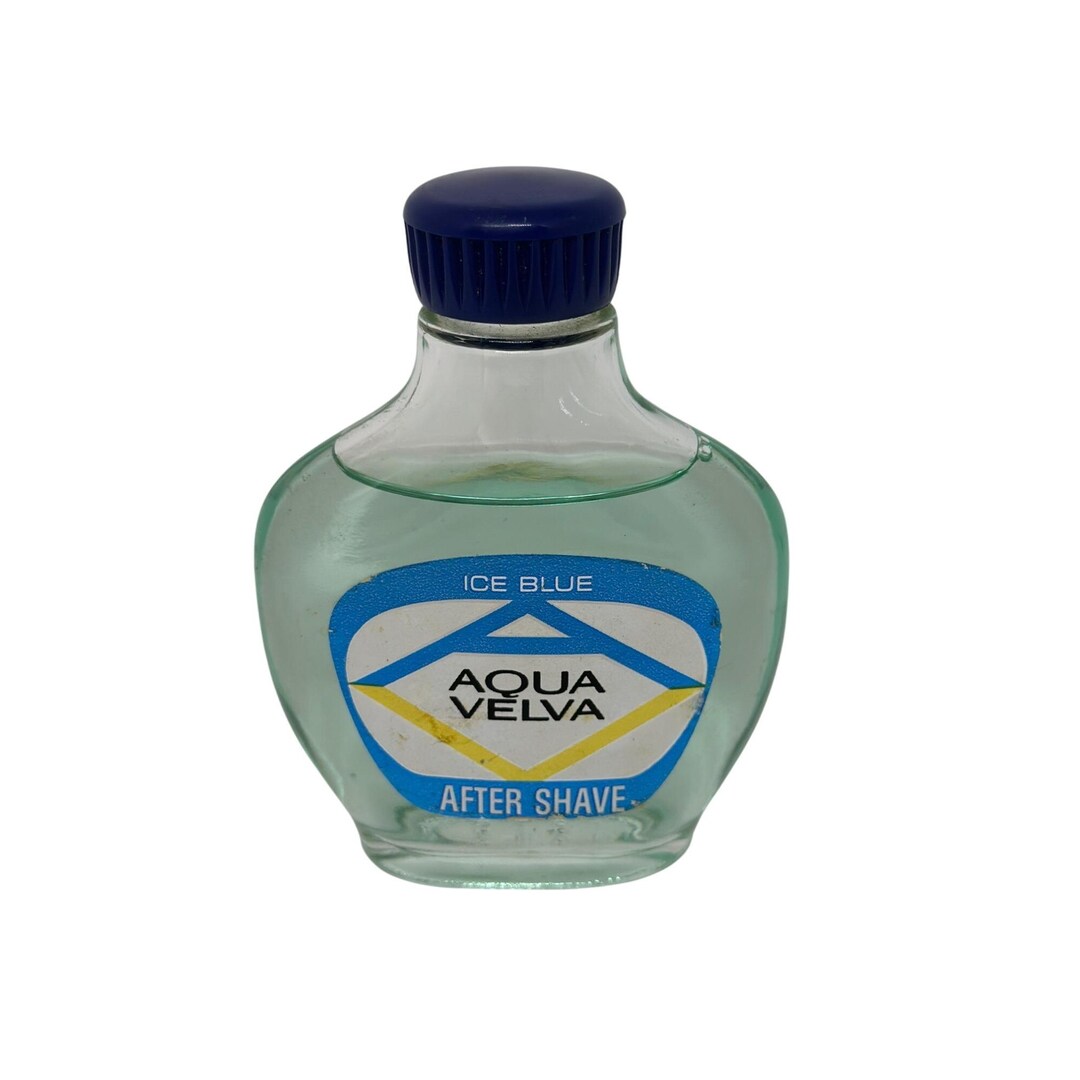 VTG Aqua Velva Ice Blue After Shave 4oz Glass Bottle JB Williams ...
