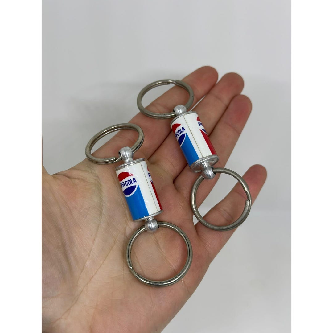 VTG Pepsi-cola Keychains Retro Logo Design Double Metal Ring Structure ...