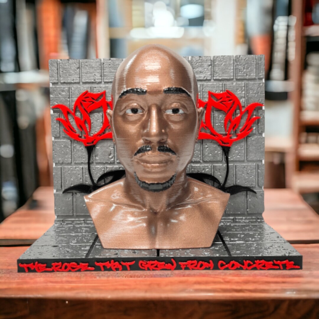 2pac the Rose That Grew From Concrete Sculpture - Etsy