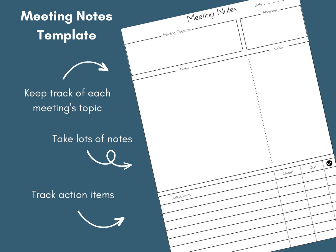 Meeting Notes Note Template Clean Design Meeting Organization Note ...