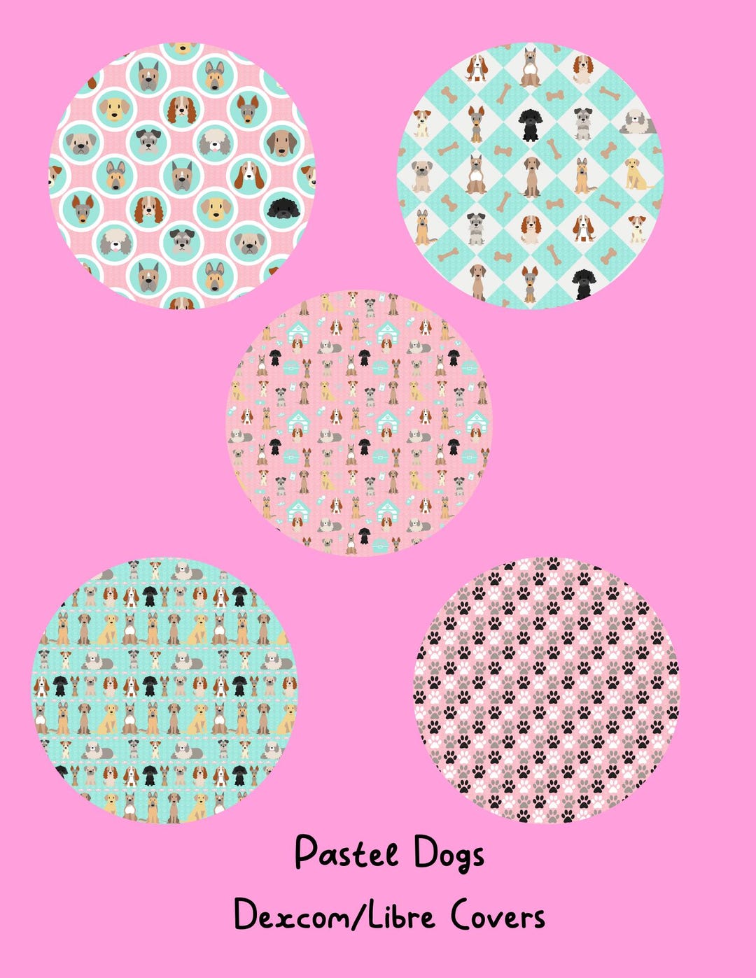 Dog Print CGM Stickers, Dexcom G7 G6, Libre 3 2, Pastel Puppy - Etsy