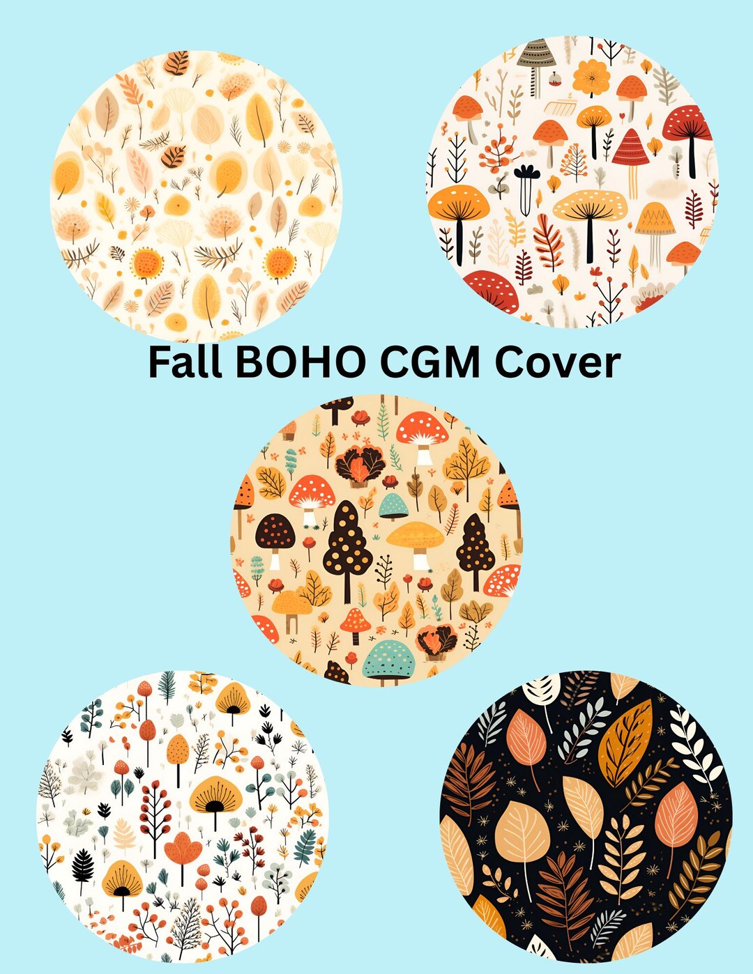 Boho Fall CGM Covers, Dexcom G7, G6, Libre 2, 3, Omnipod, 5 Pack - Etsy