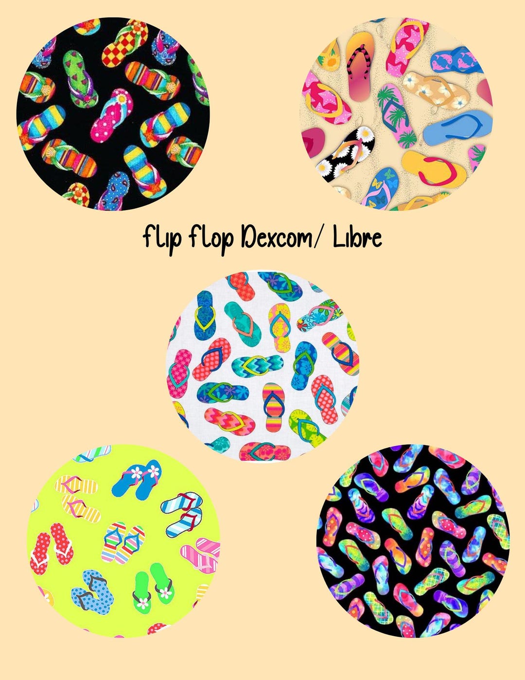 Dexcom G7 Libre CGM Covers Flip Flop Style Pack of 5 With or Without ...